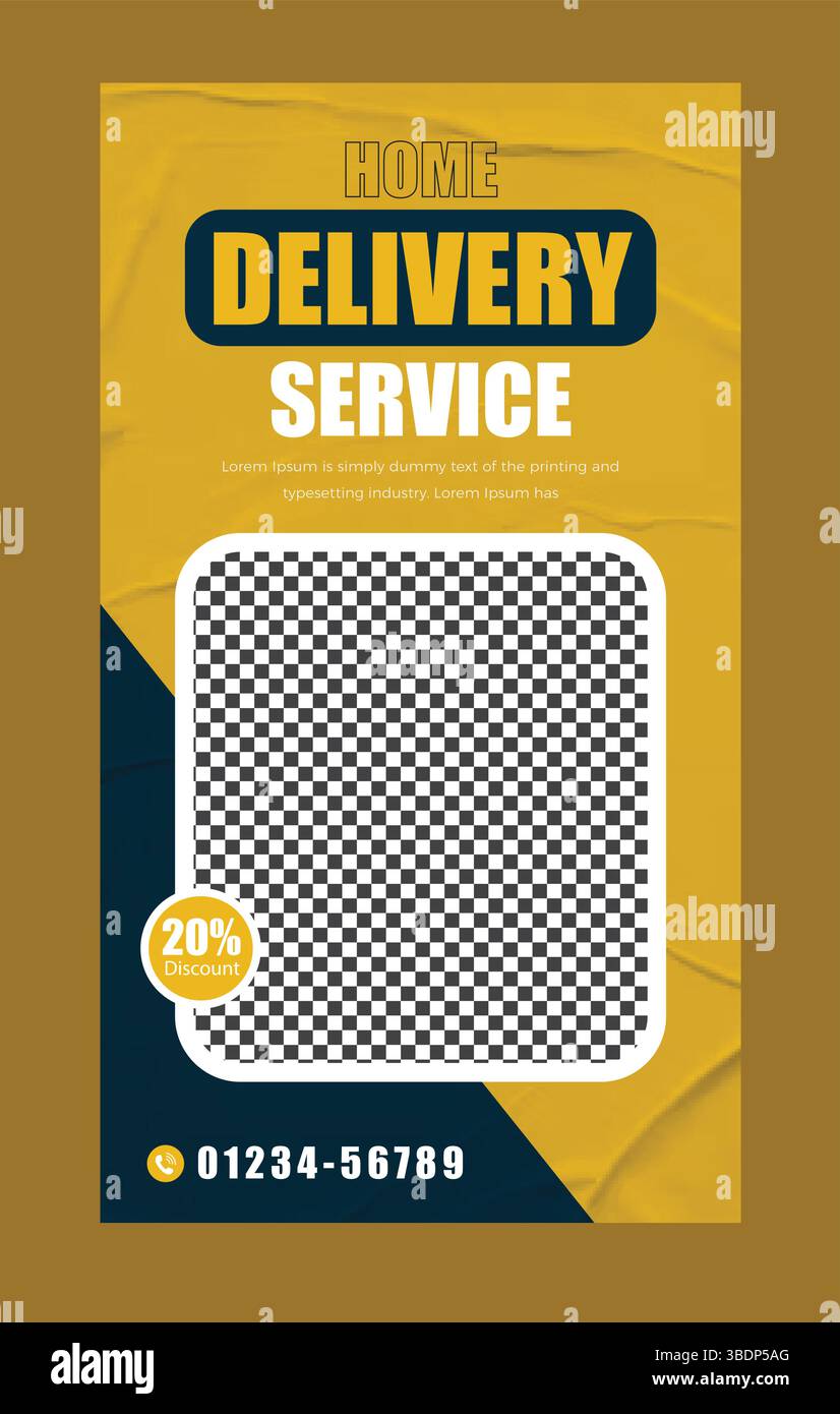 Fast Home Delivery Burger Social Media Instagram Story Stock Vector ...