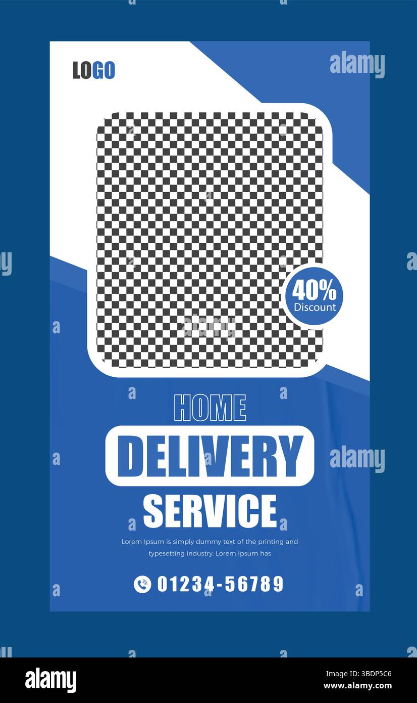 Fast Home Delivery Burger Social Media Instagram Story Stock Vector ...