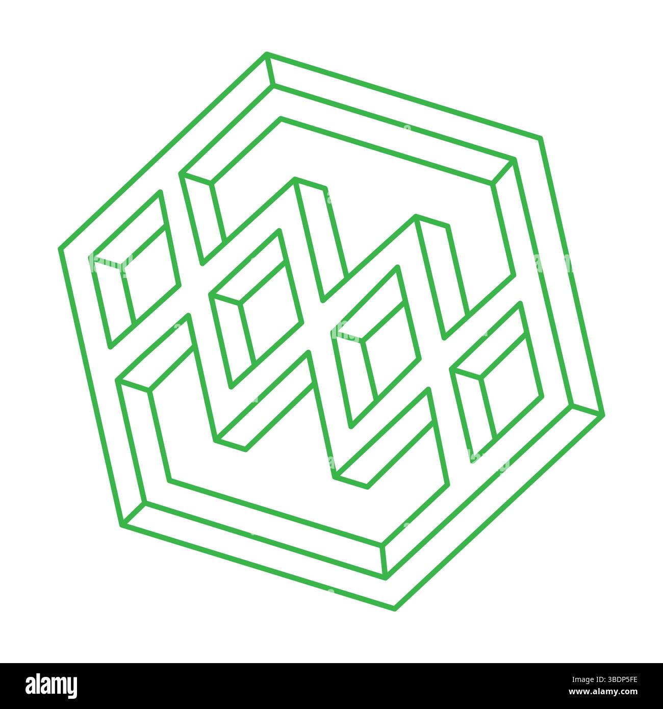 Impossible optical illusion shape. Optical art objects. Impossible ...