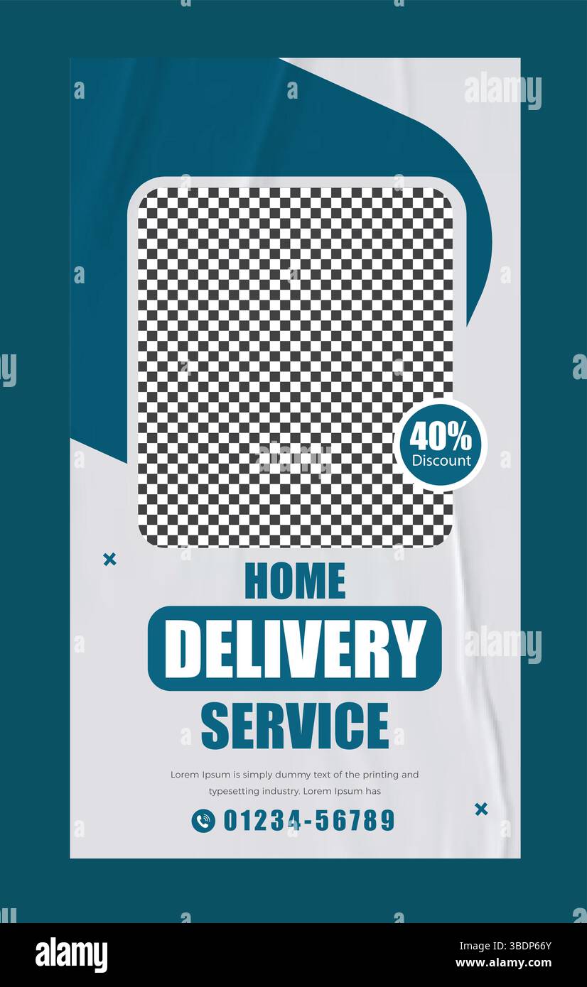 Fast Home Delivery Burger Social Media Instagram Story Stock Vector ...