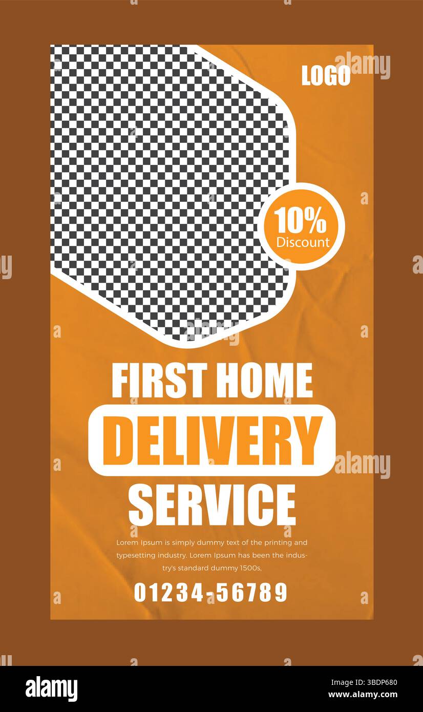 Fast Home Delivery Burger Social Media Instagram Story Stock Vector ...