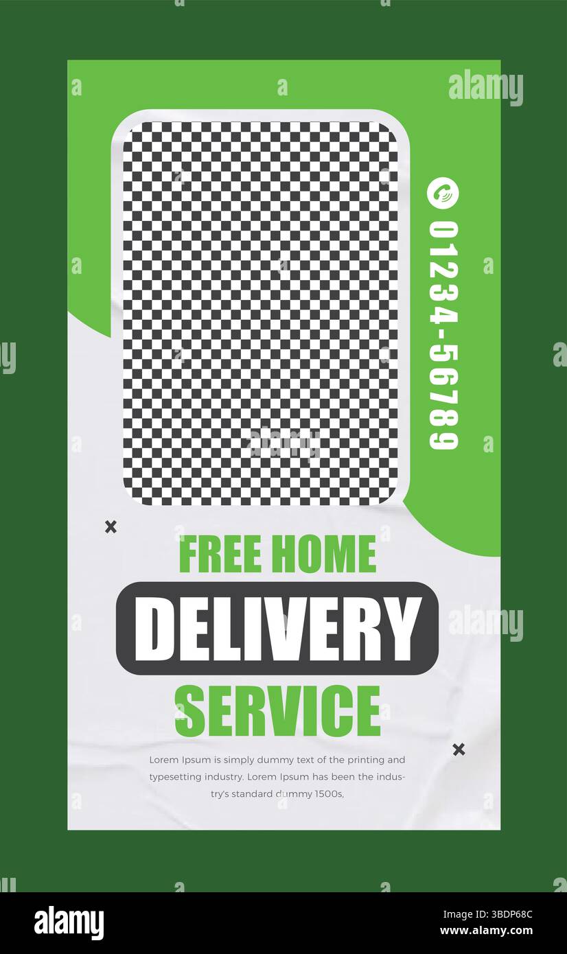 Fast Home Delivery Burger Social Media Instagram Story Stock Vector ...