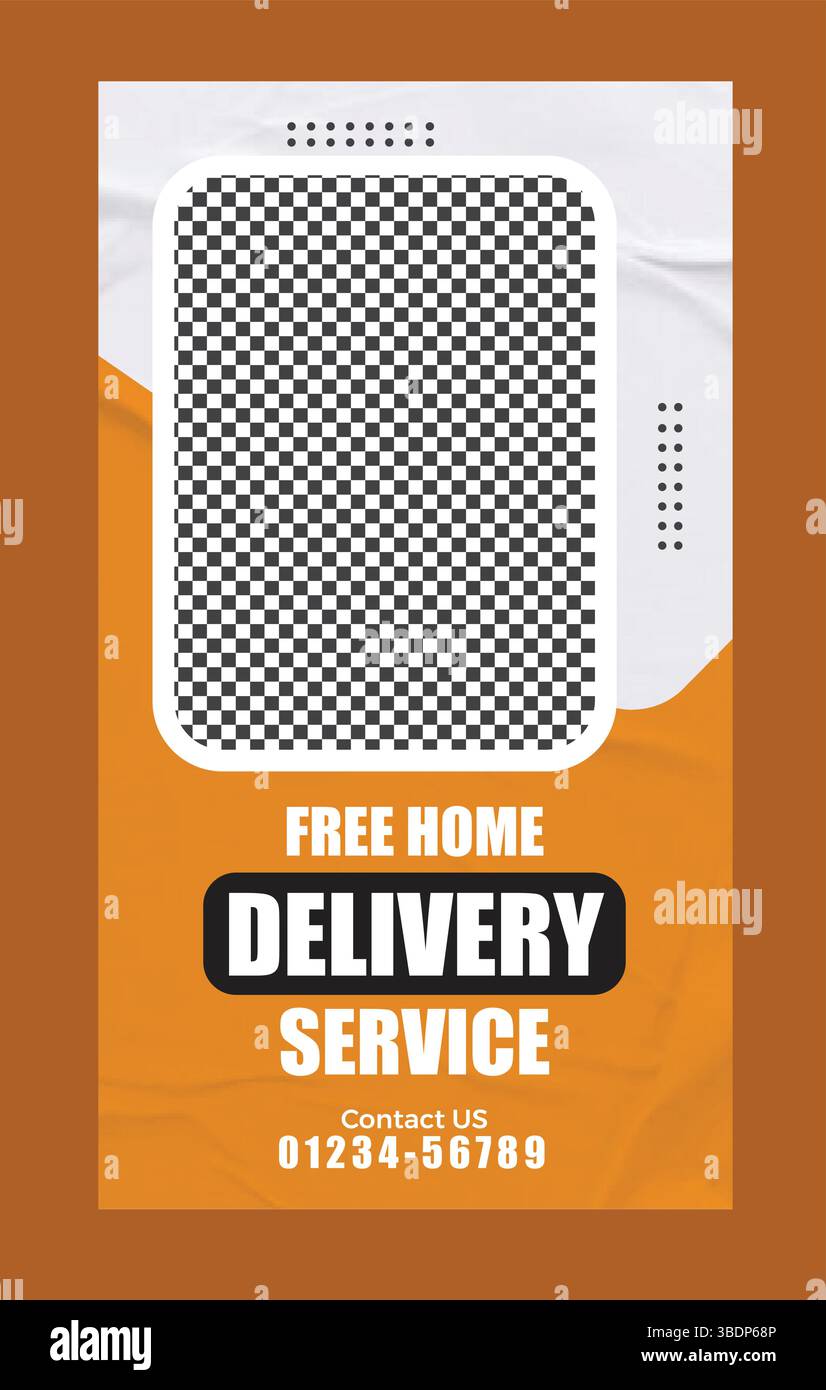 Fast Home Delivery Burger Social Media Instagram Story Stock Vector ...