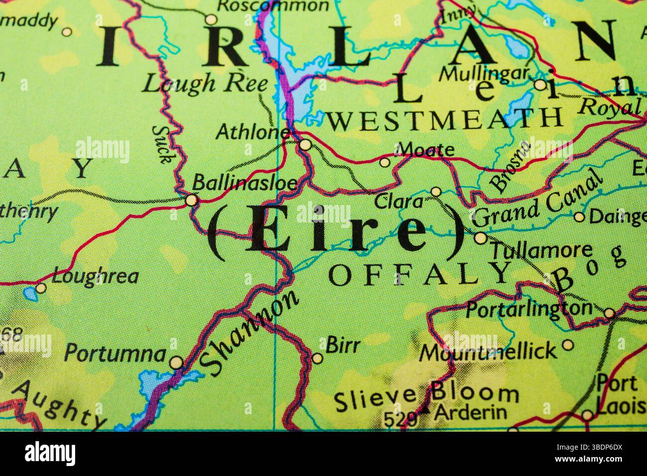 Detailed map of Kilkenny and surrounding areas Stock Photo - Alamy