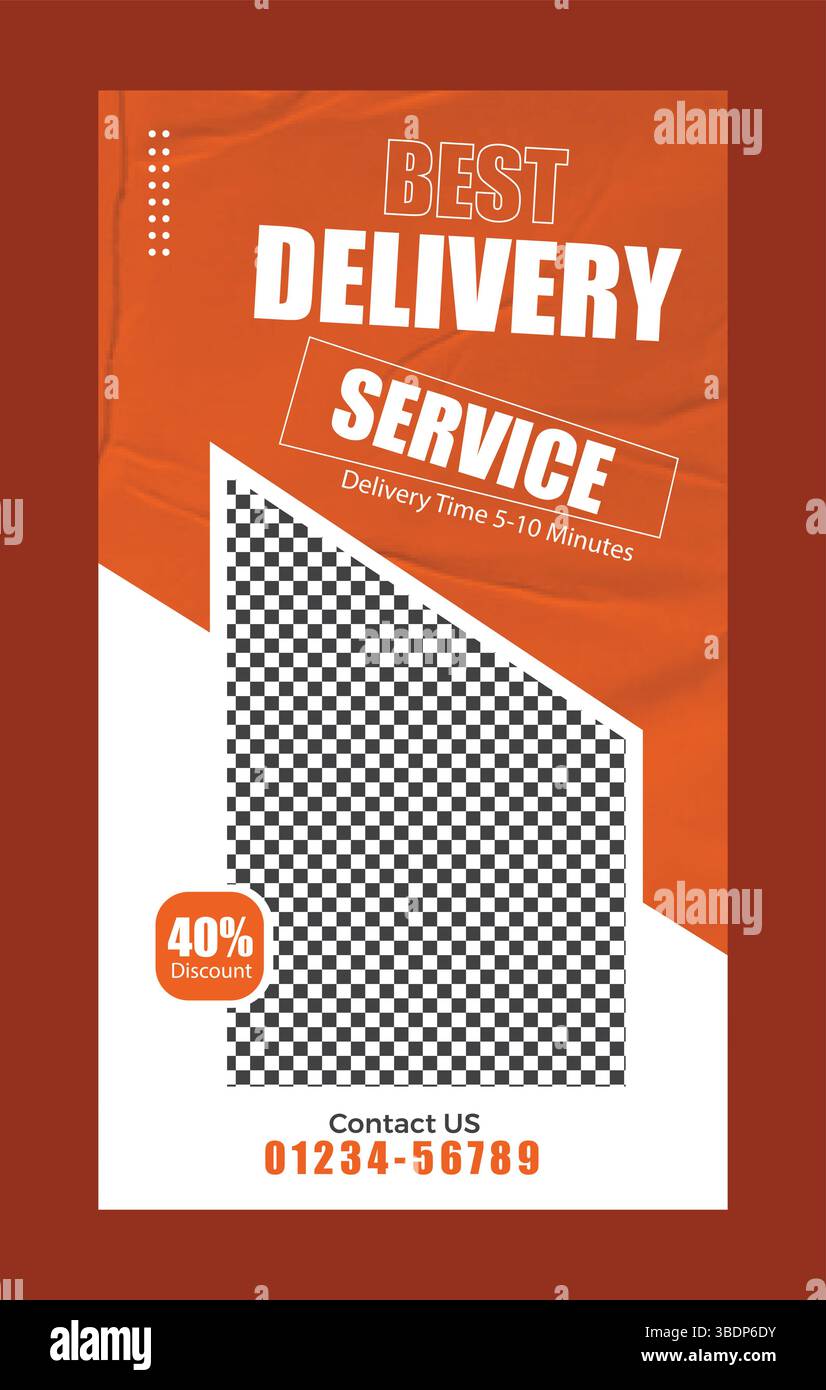 Fast Home Delivery Burger Social Media Instagram Story Stock Vector ...
