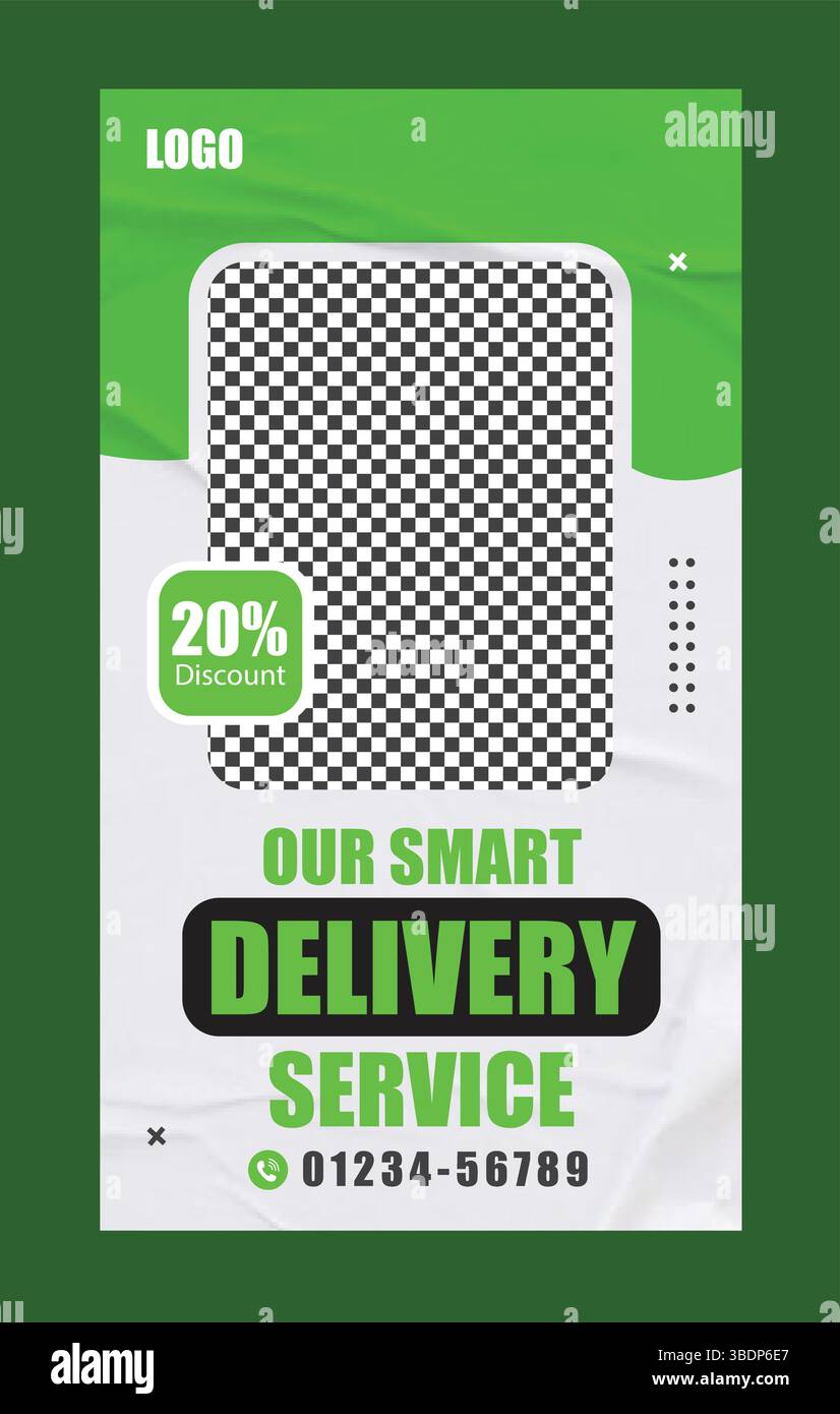 Fast Home Delivery Burger Social Media Instagram Story Stock Vector ...