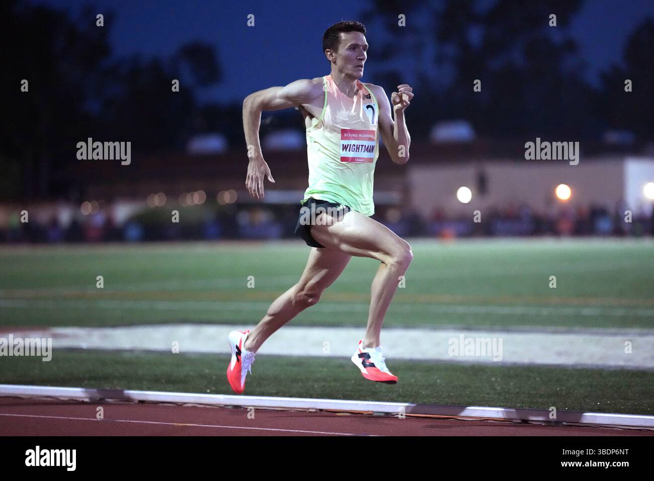 Jake Wightman (GBR) wins the USATF 1,500m in 3:35.26 during Sound ...