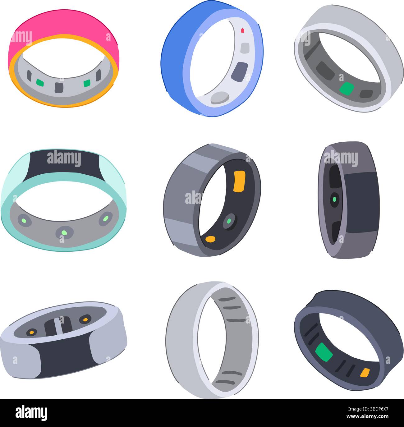 smart ring set cartoon vector illustration Stock Vector Image & Art - Alamy
