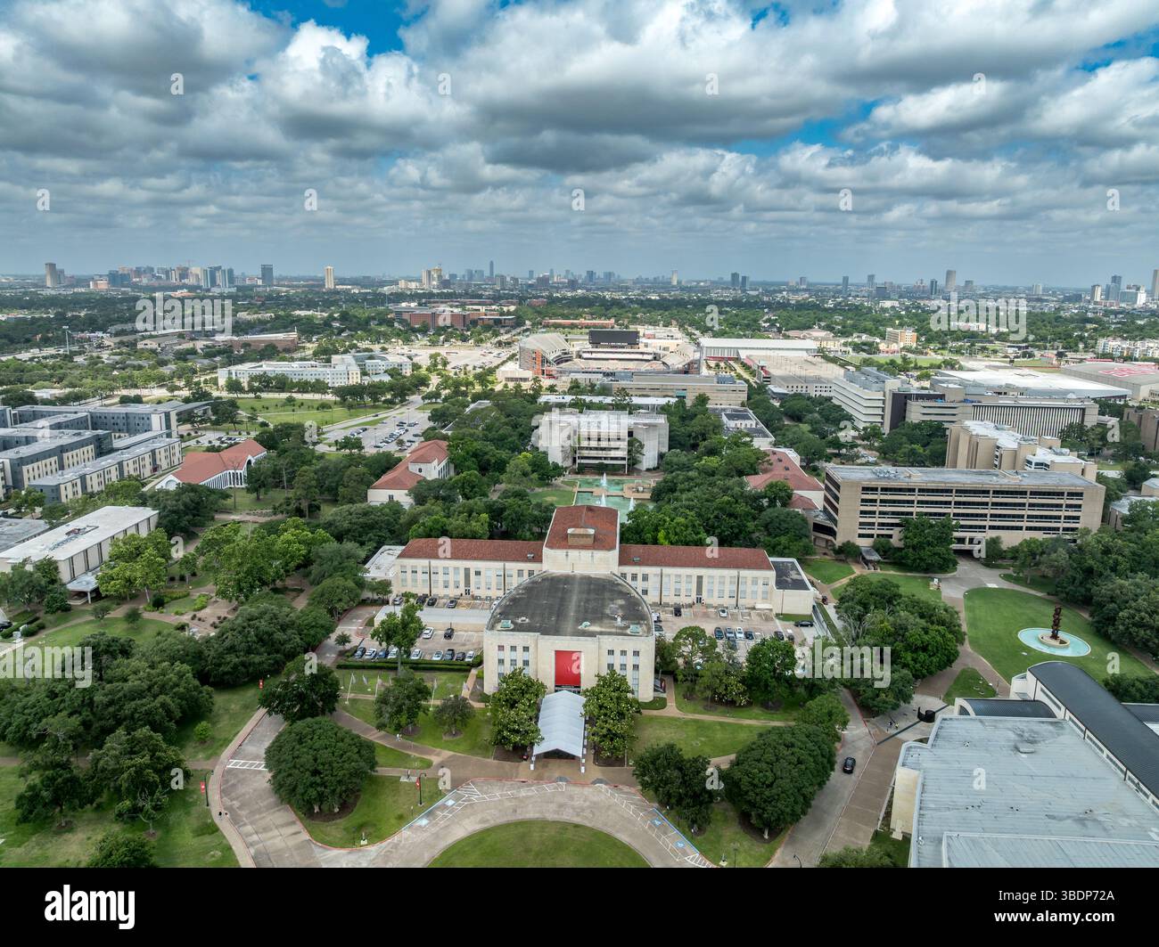 Aerial view of the University of Houston, college of education building ...