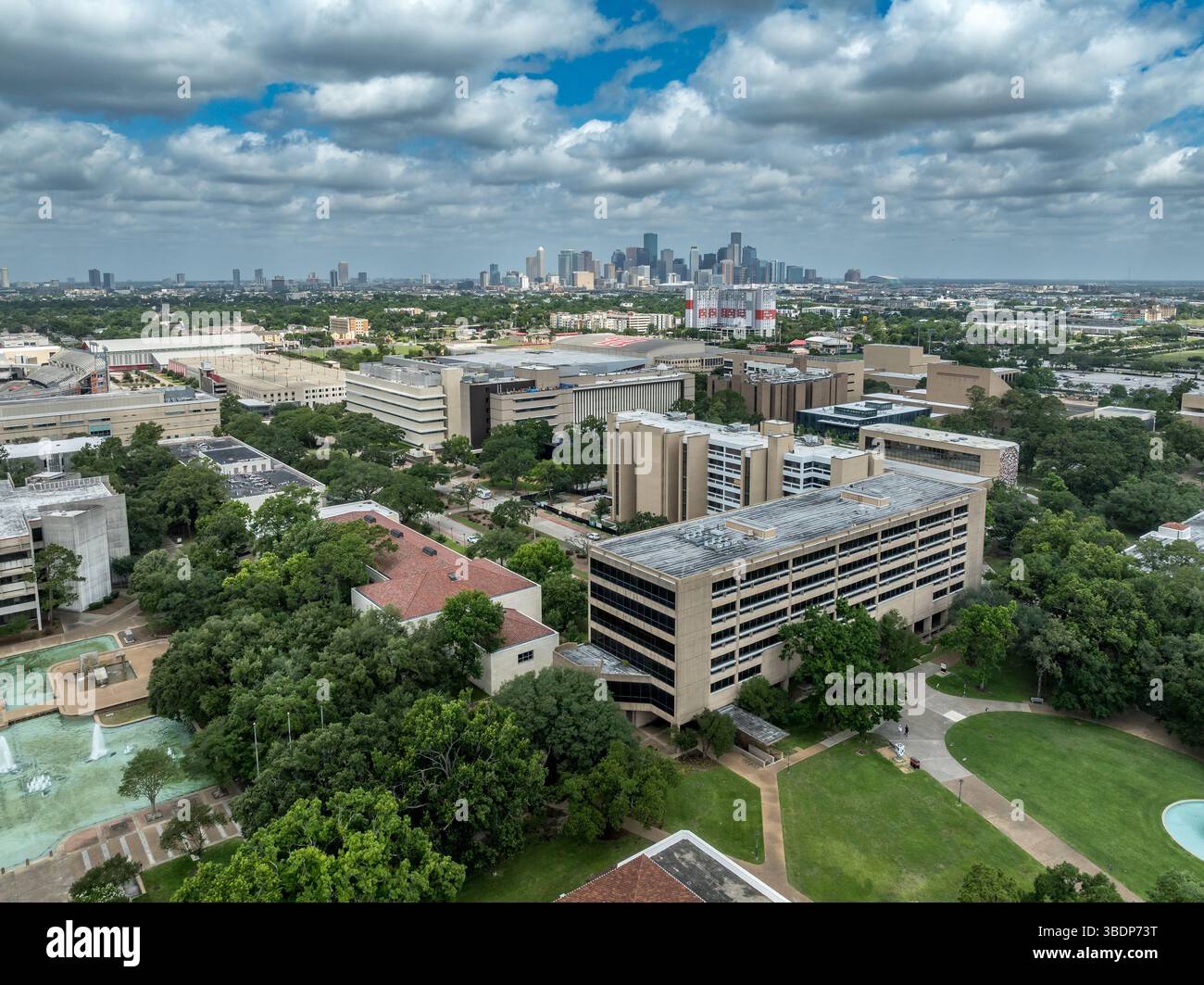 Aerial view of the University of Houston, college of education building ...