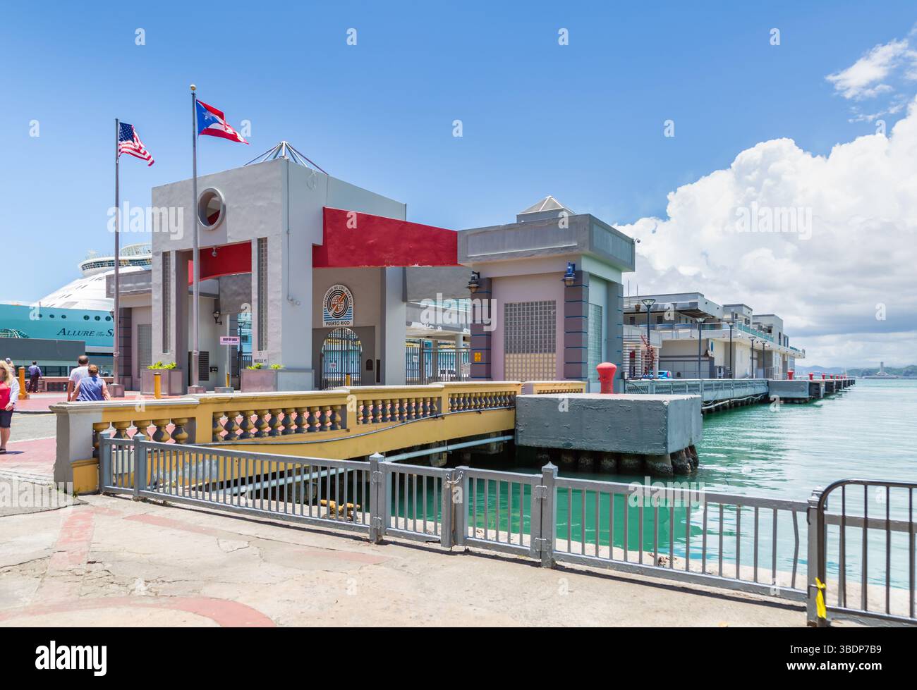Entrance gates to the cruise port in Old San Juan, Puerto Rico Stock ...