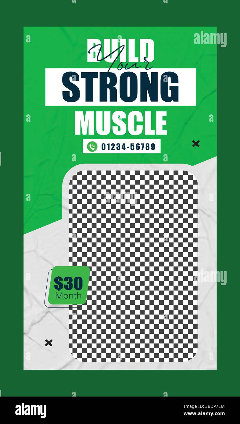 Fitness gym training instagram story design Stock Vector Image & Art ...