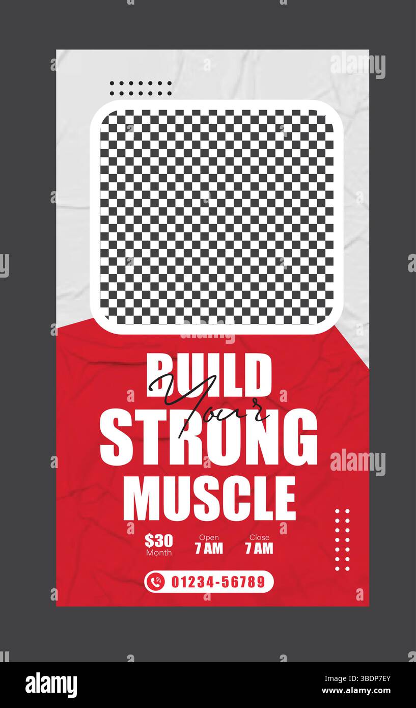 Fitness gym training instagram story design Stock Vector Image & Art ...