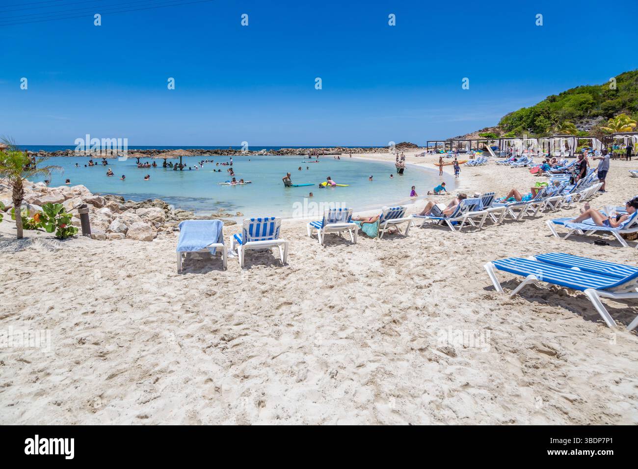 Cruise ship passengers swimming and playing on Adrenaline Beach on ...