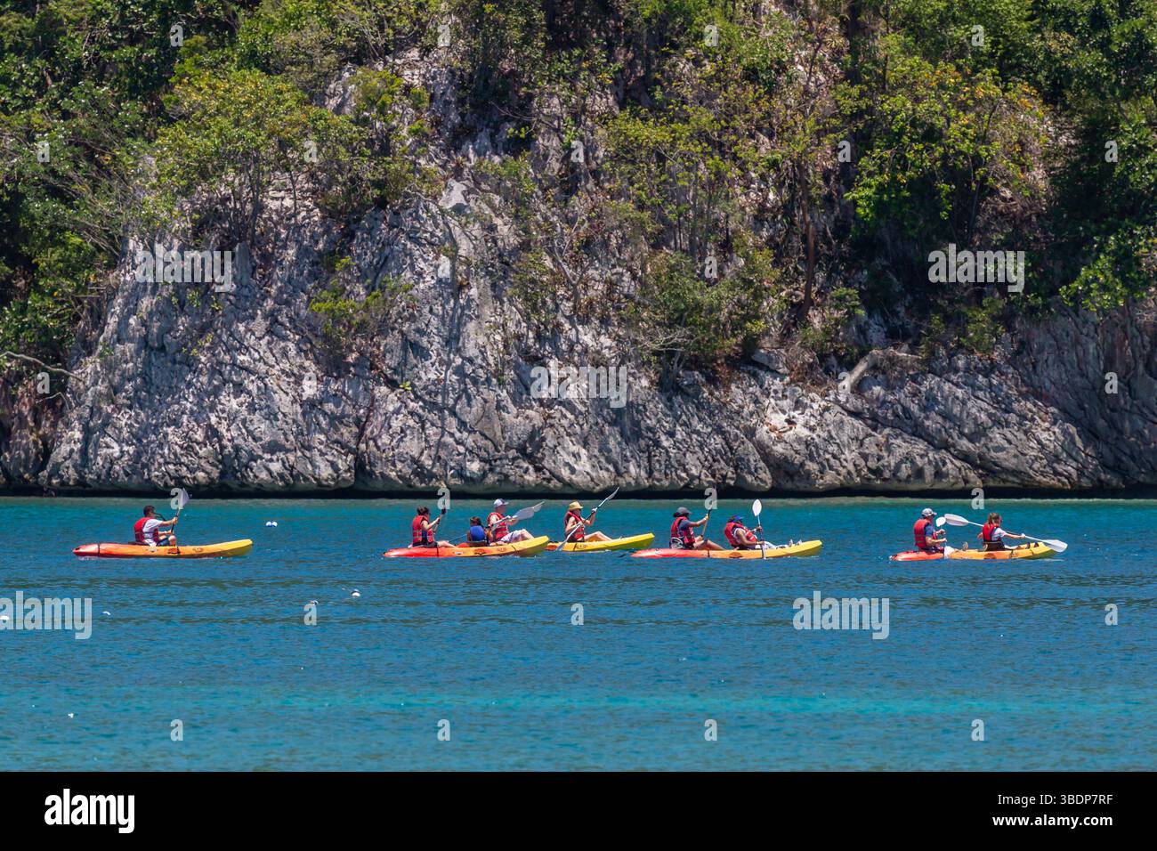 Cruise passengers paddling kayaks hi-res stock photography and images ...