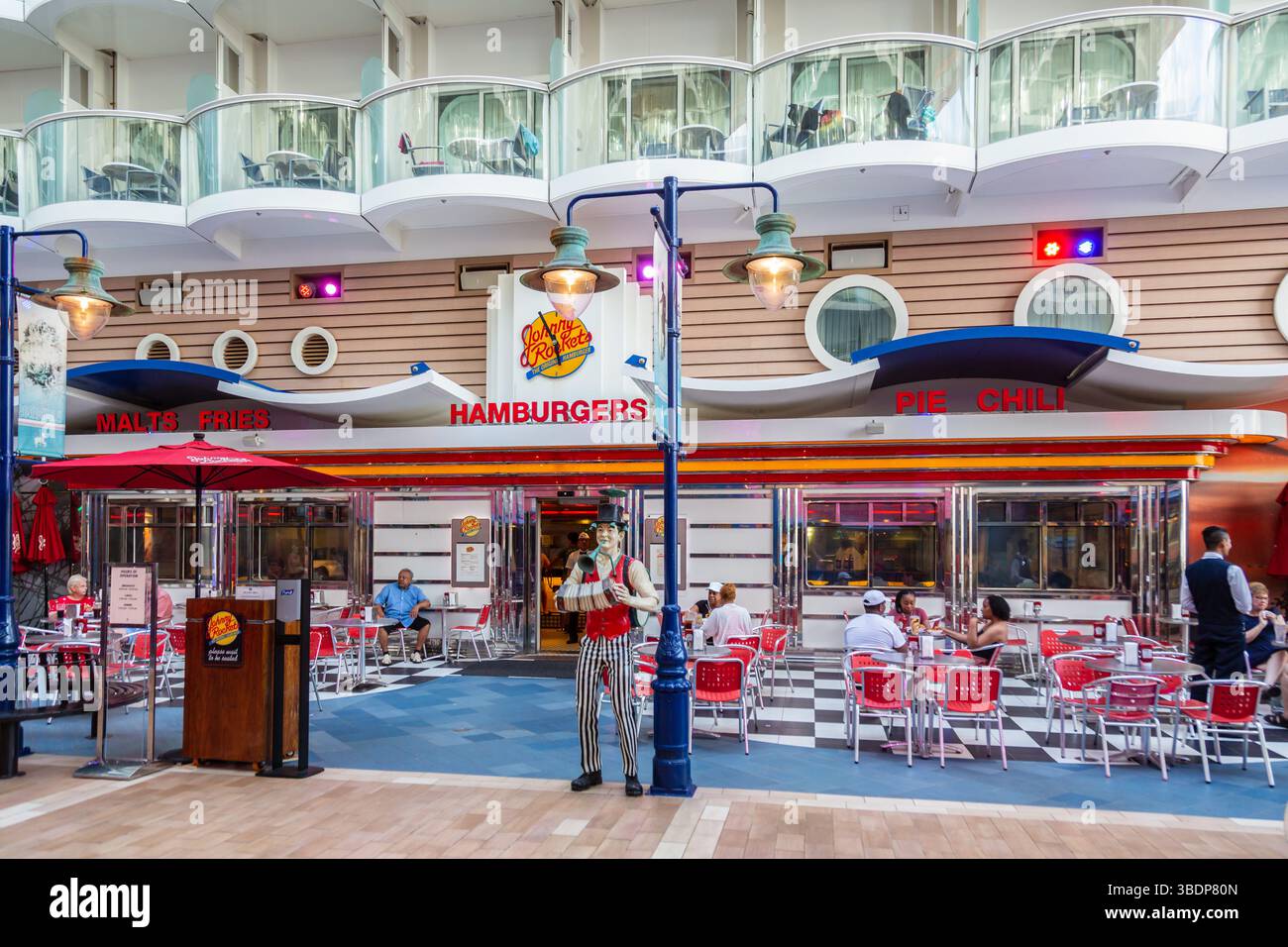 Johnny Rockets fast food restaurant on the Boardwalk of the Royal ...