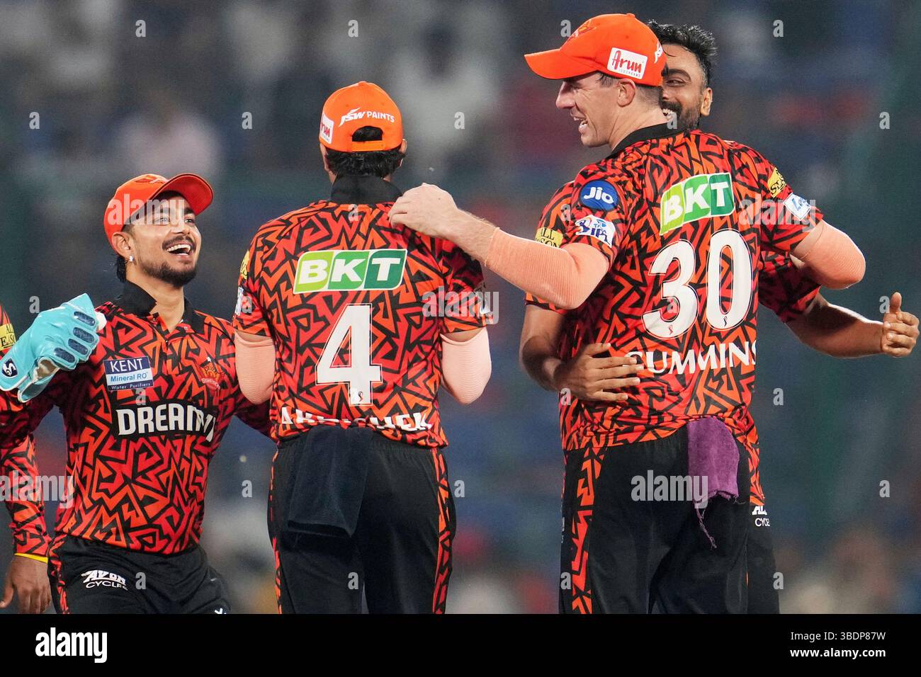 Sunrisers Hyderabad players celebrate the dismissal of Kolkata Knight ...