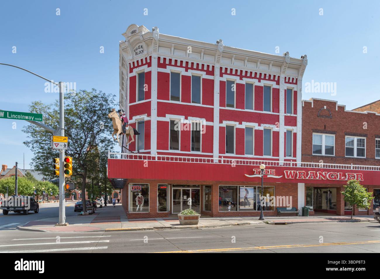 Historic building built in 1882 houses The Wrangler retail western wear ...