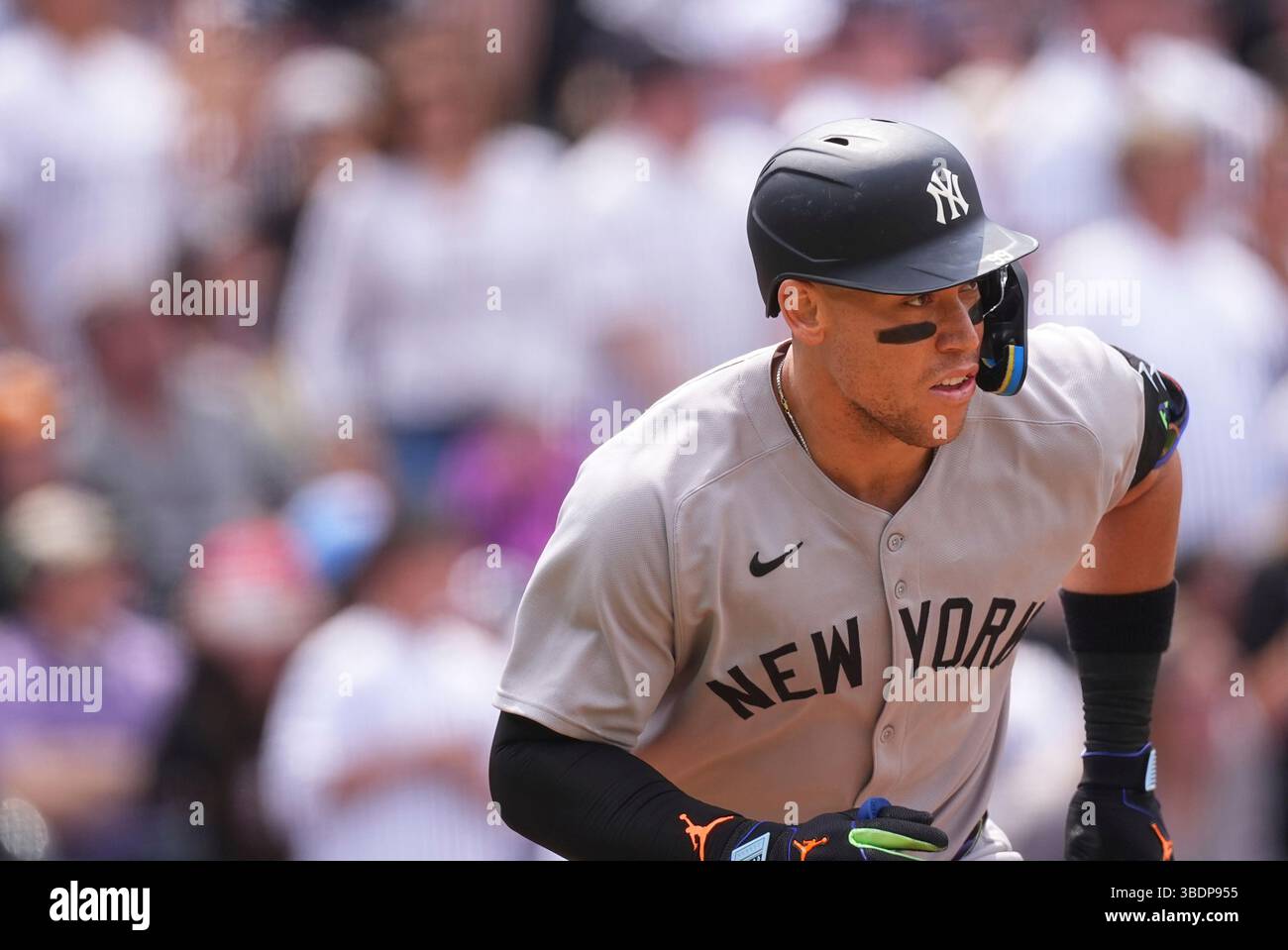 New York Yankees right fielder Aaron Judge (99) in the third inning of ...