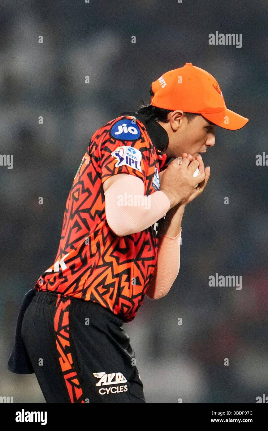 Sunrisers Hyderabad's Abhishek Sharma takes the catch to dismiss ...