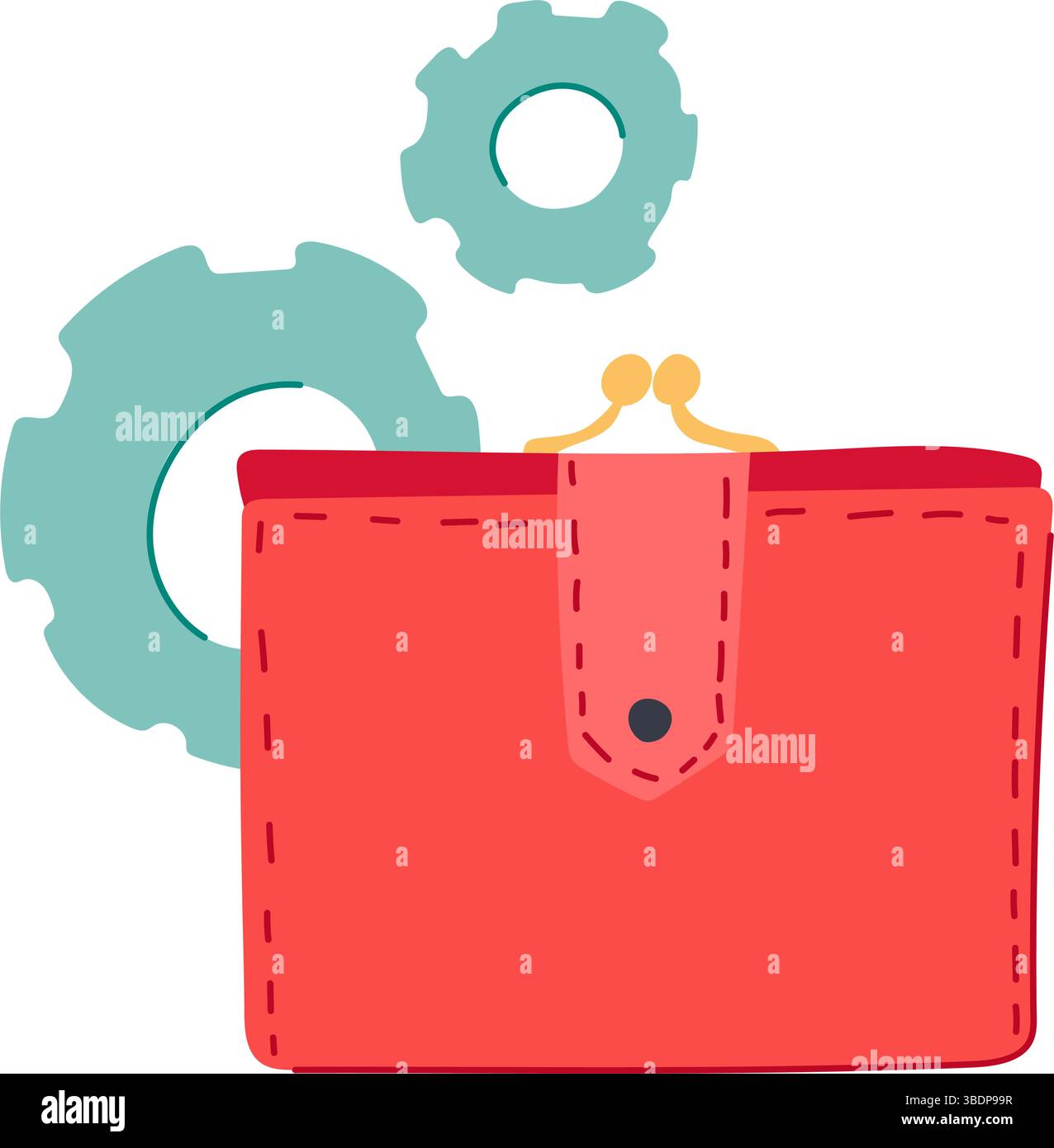 security smart wallet cartoon vector illustration Stock Vector Image ...