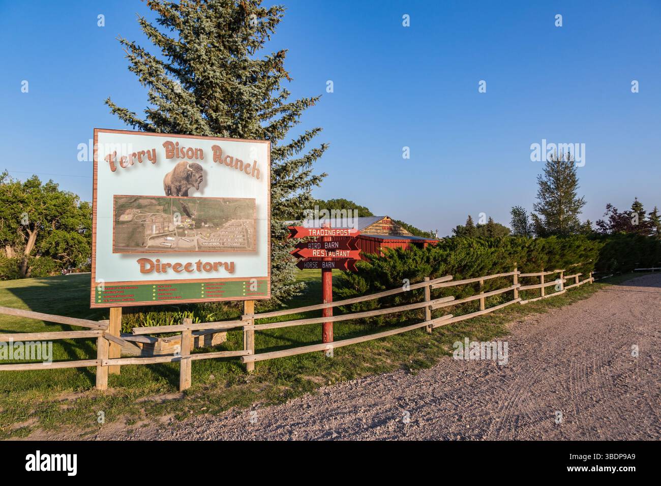 Sign with map and directory of amenities in Terry Bison Ranch RV Park ...