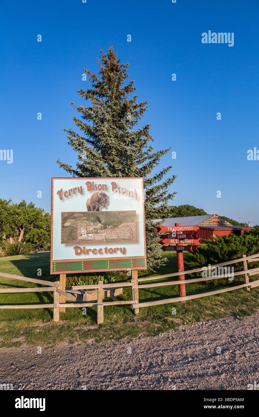 Sign with map and directory of amenities in Terry Bison Ranch RV Park ...