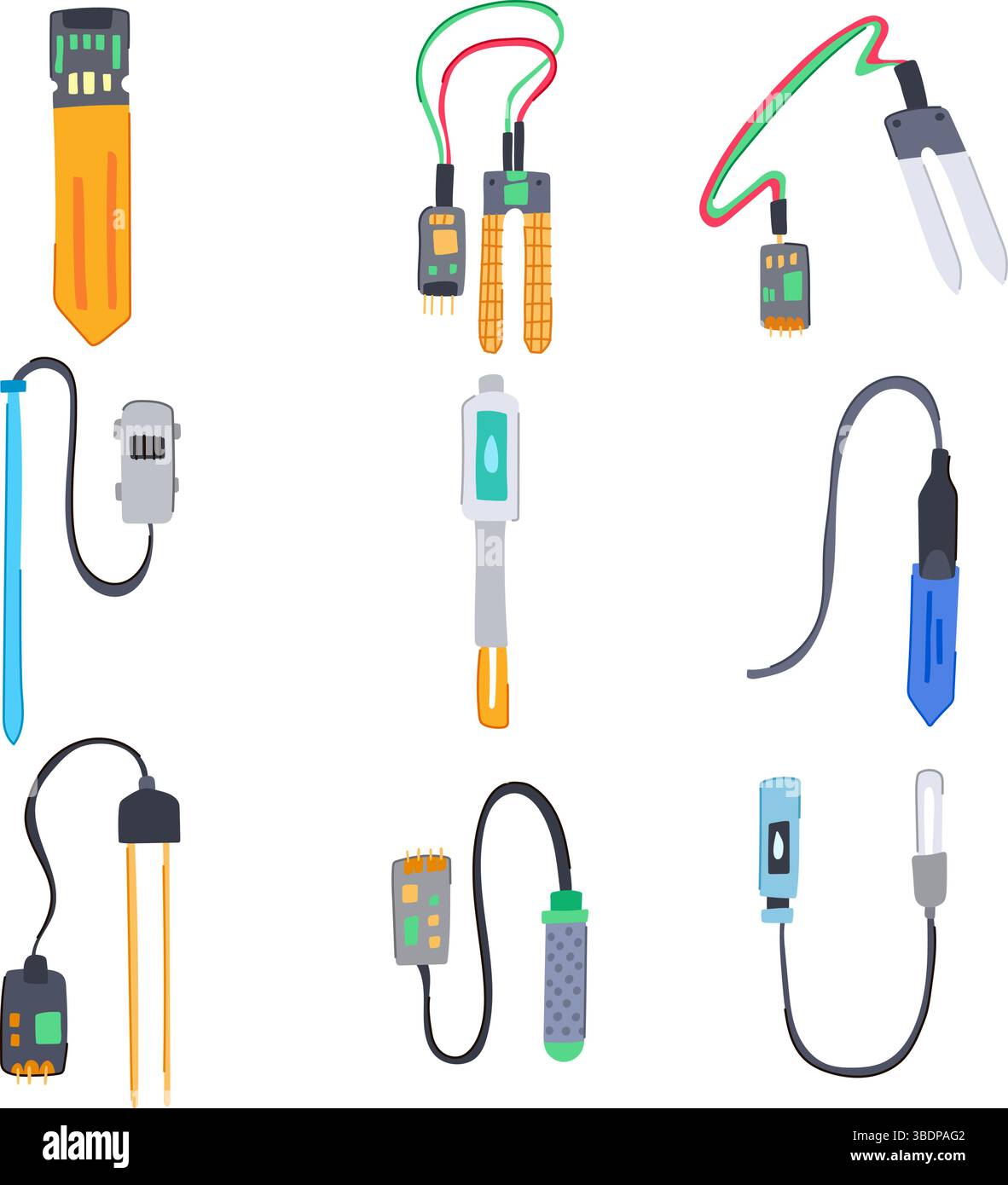 soil moisture sensor set cartoon vector illustration Stock Vector Image ...