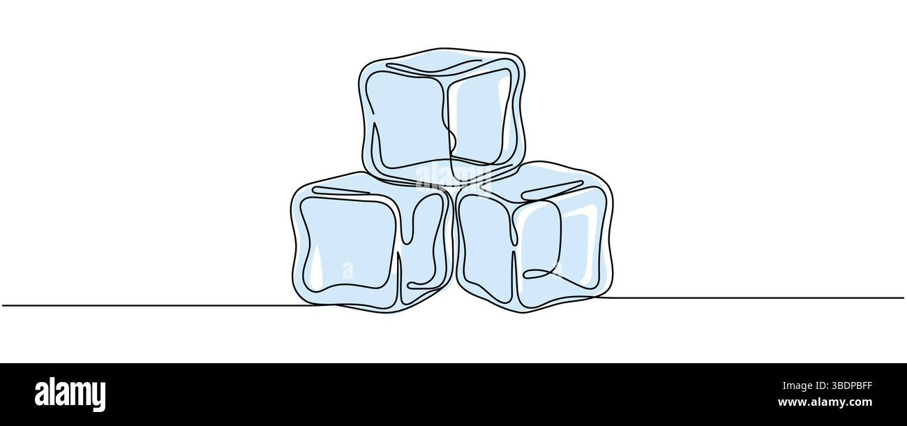 Continuous line drawing ice hi-res stock photography and images - Alamy