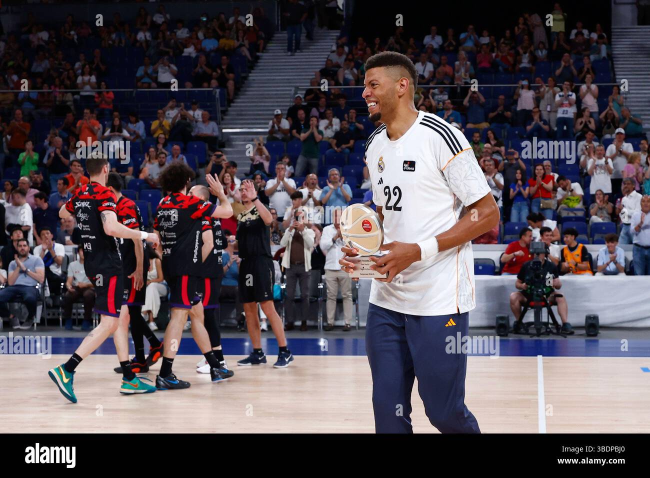 Walter Samuel Tavares da Veiga of Real Madrid receives the MVP Trophy ...
