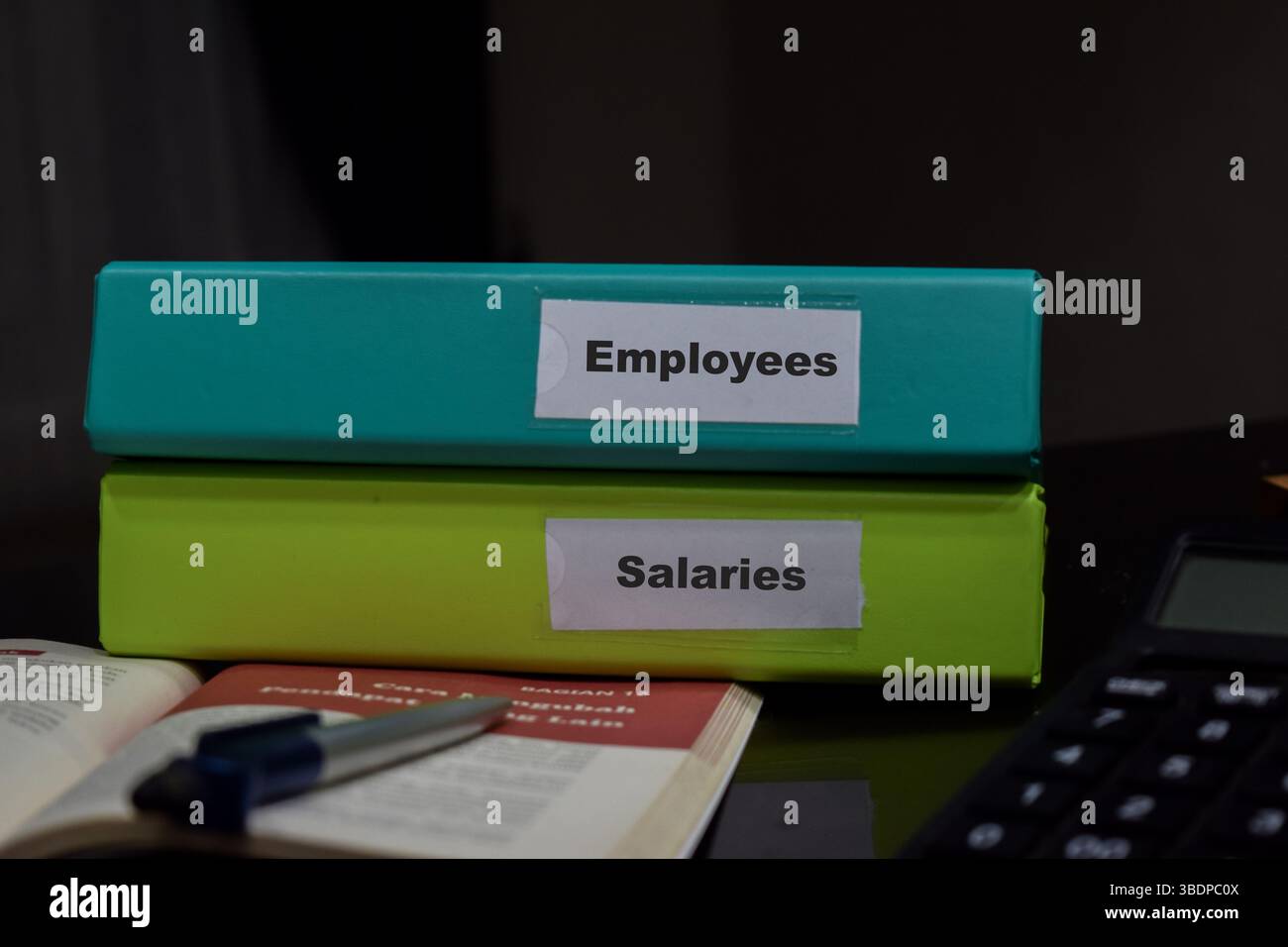 folders with the label Employees and Salaries. Business management ...