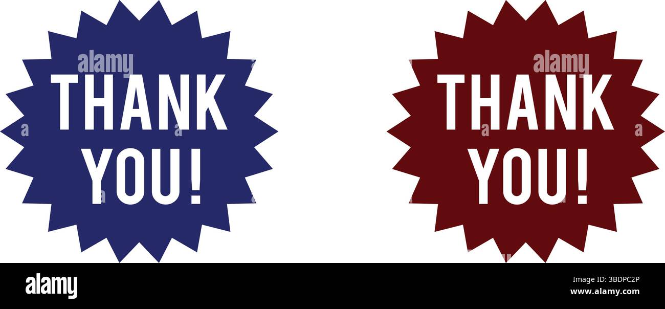 Thank You Badge icon, symbol, label, logo, seal, stamp, sign Blue and ...