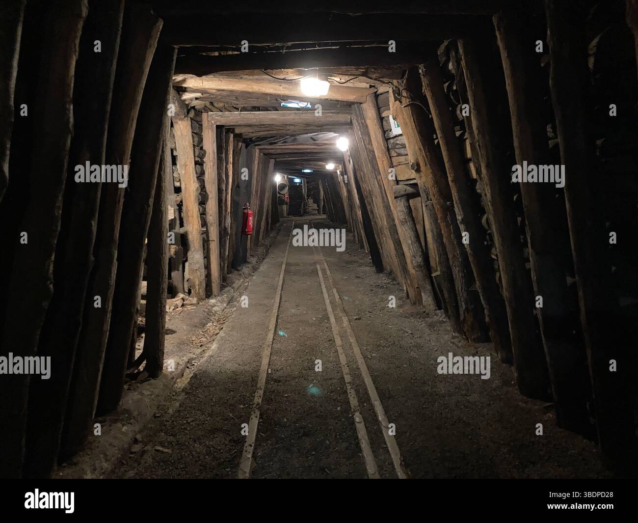 Underground scenes and equipment from a tourist visit to a historic ...