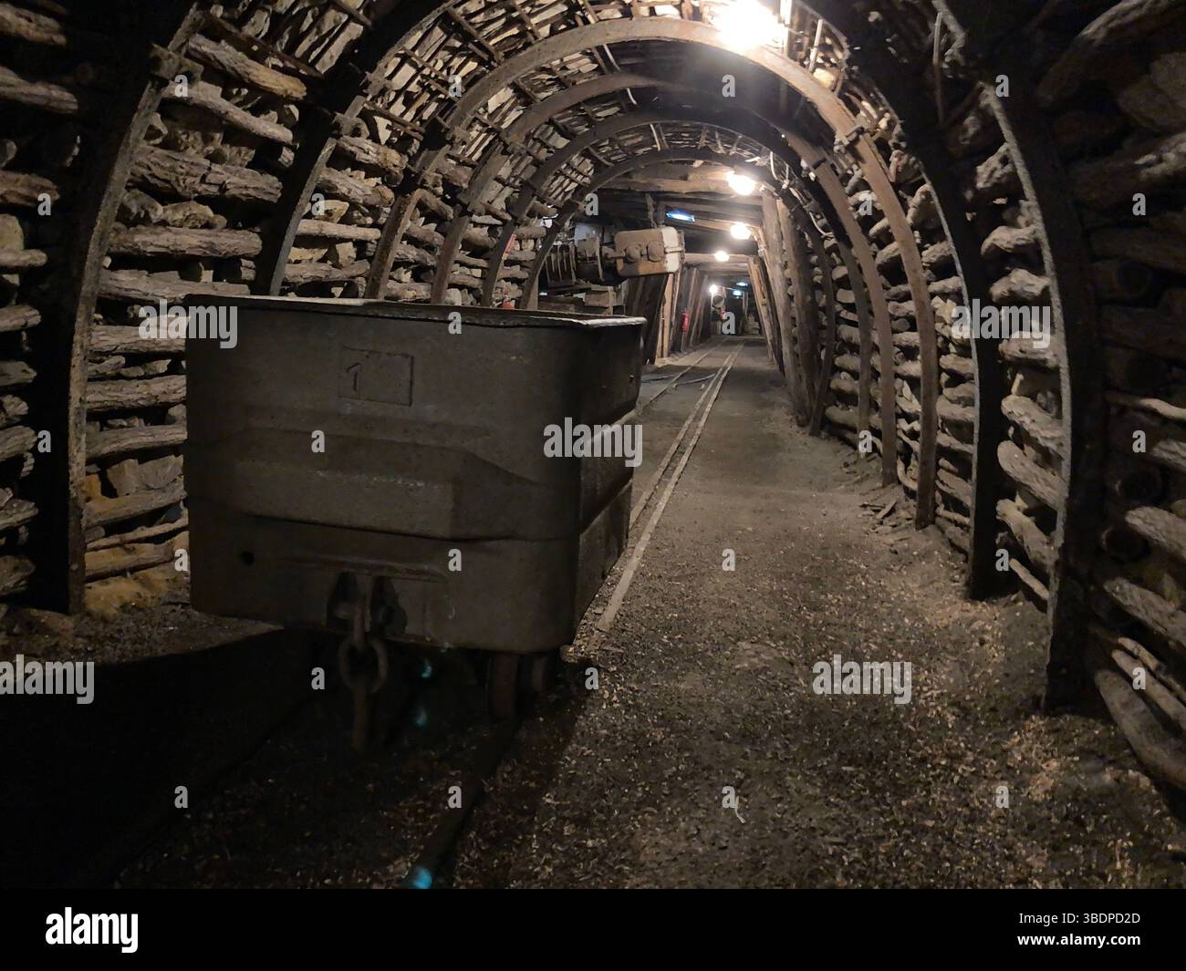 Underground scenes and equipment from a tourist visit to a historic ...