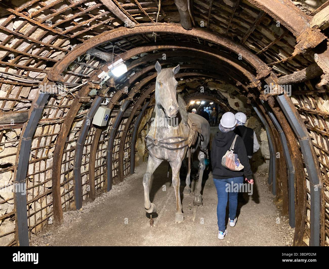 Underground scenes and equipment from a tourist visit to a historic ...