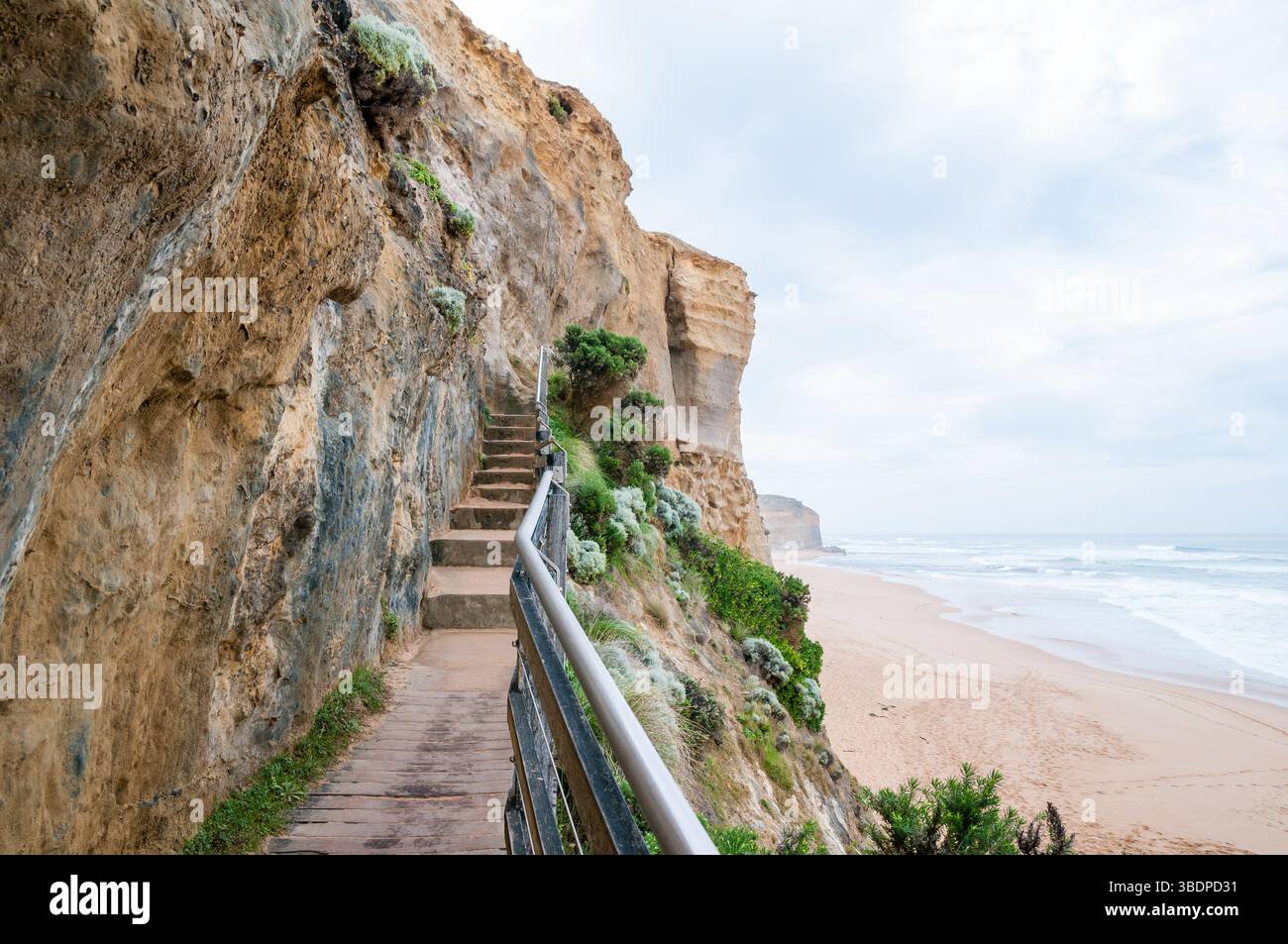 access stairs along the cliff, Gibson Beach, Port Campbell National ...