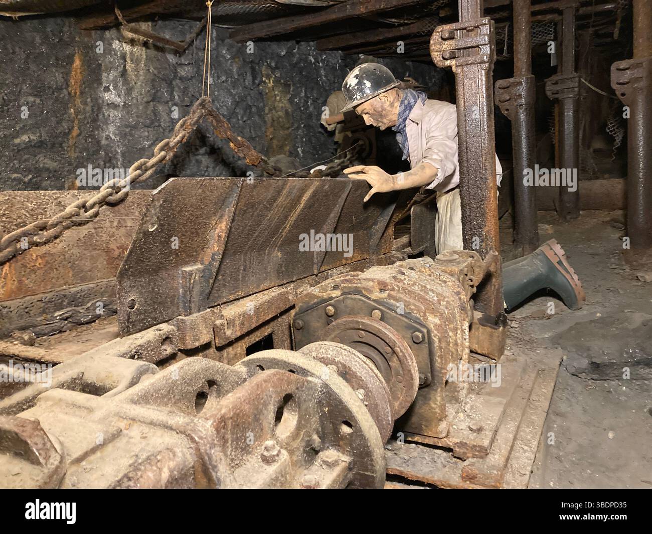 Underground scenes and equipment from a tourist visit to a historic ...