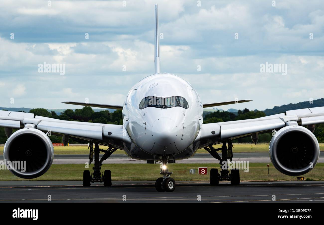 Manchester, UK, Sunday 25th May 2025; a Malaysia Airlines Airbus A350 ...