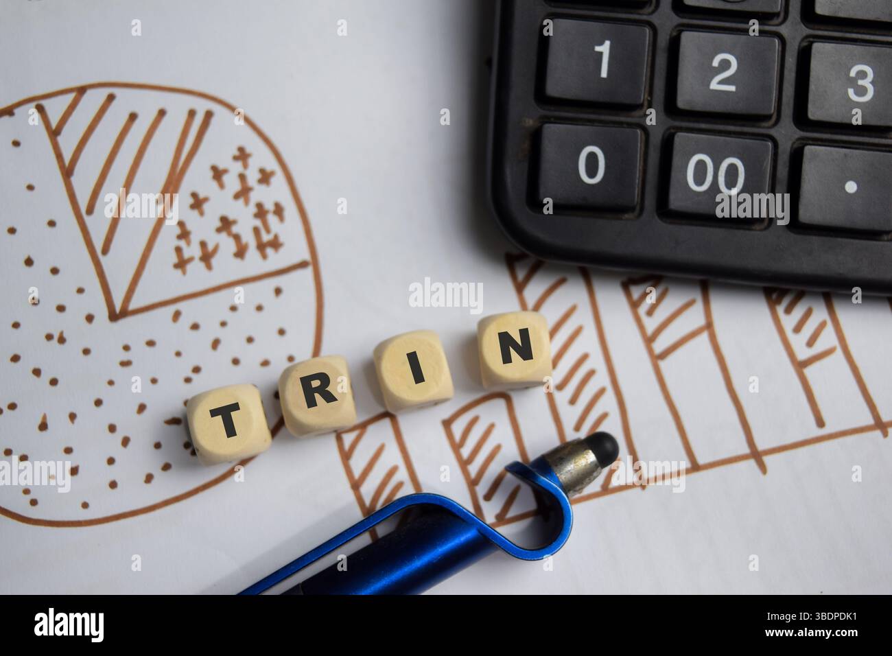 Concept of TRIN Symbol wooden block and chart Stock Photo - Alamy