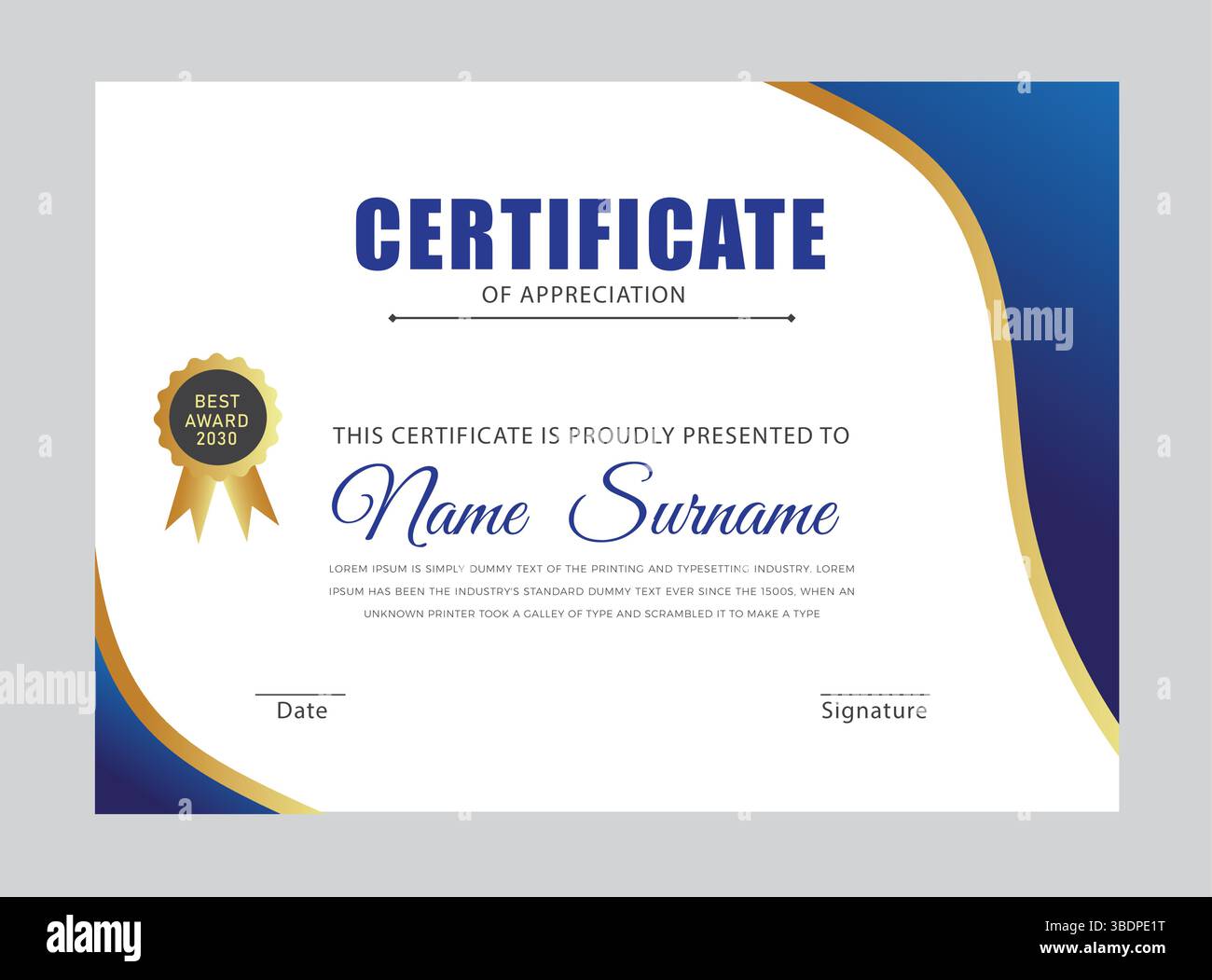 Modern certificate of achievement or certification of appreciation ...