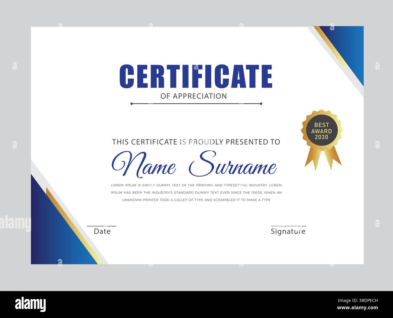 Modern flat Certificate Template design Stock Vector Image & Art - Alamy