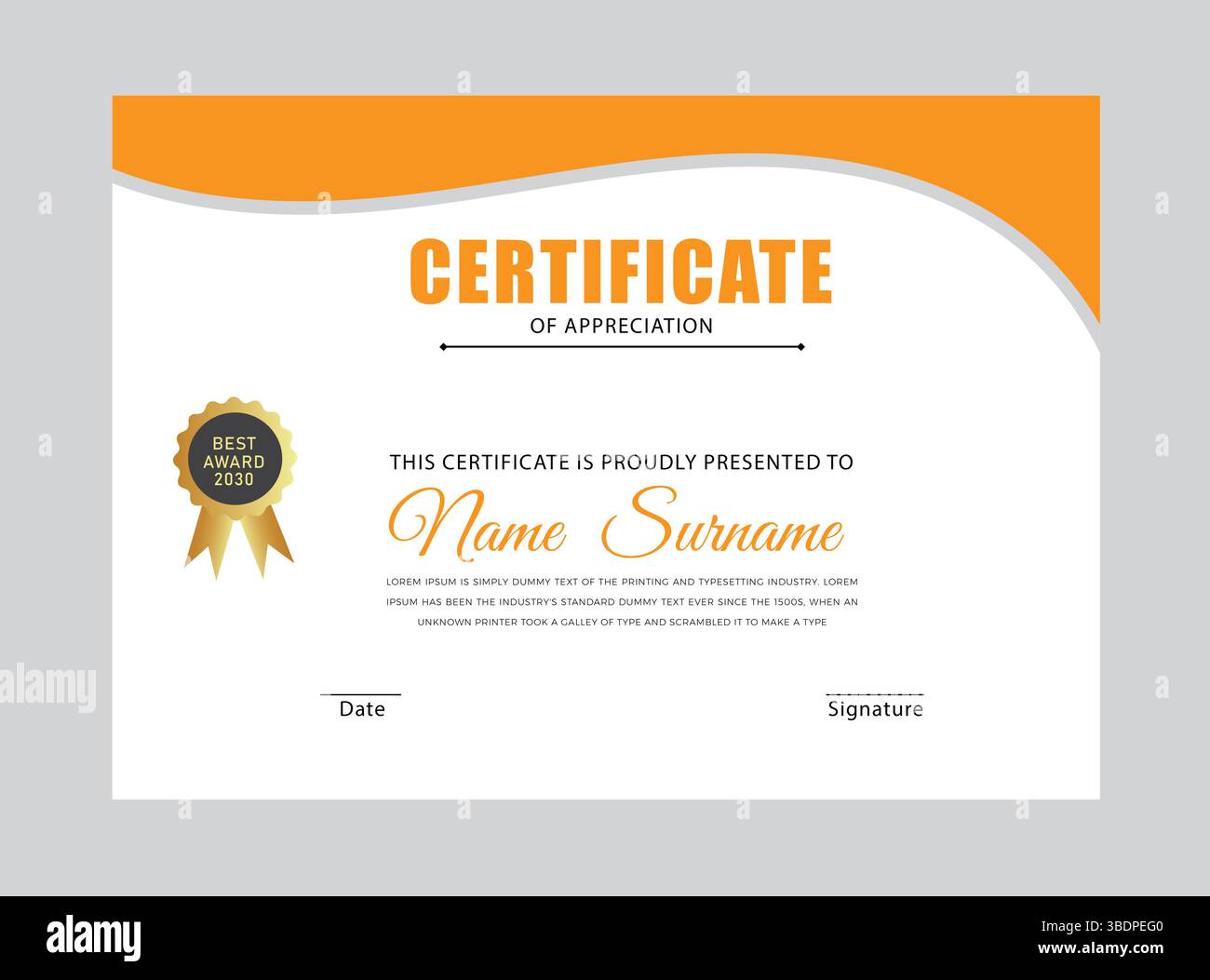 Blank certificate design hi-res stock photography and images - Alamy