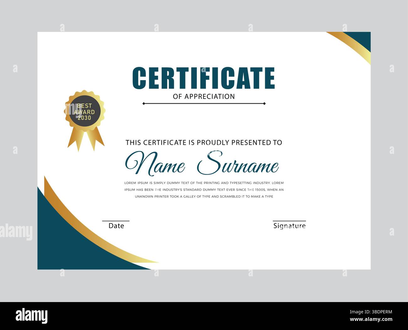 Modern Certificate Template, flat design with luxurious color Stock ...