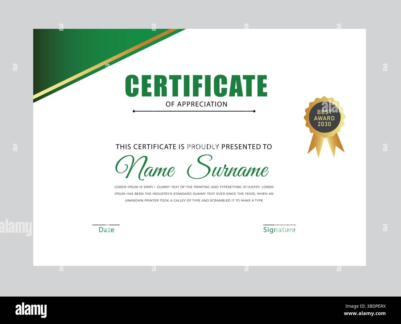 Modern Certificate Template, flat design with luxurious color Stock ...