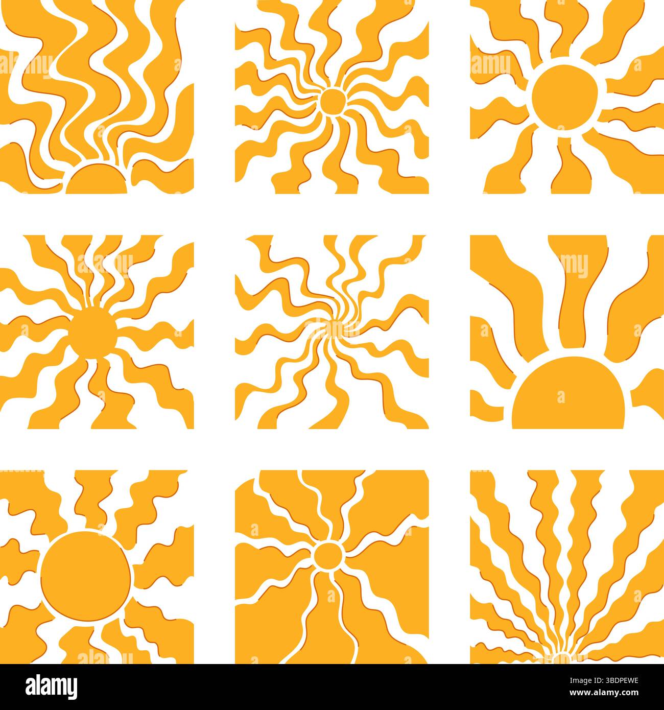 sun groovy set cartoon vector illustration Stock Vector Image & Art - Alamy