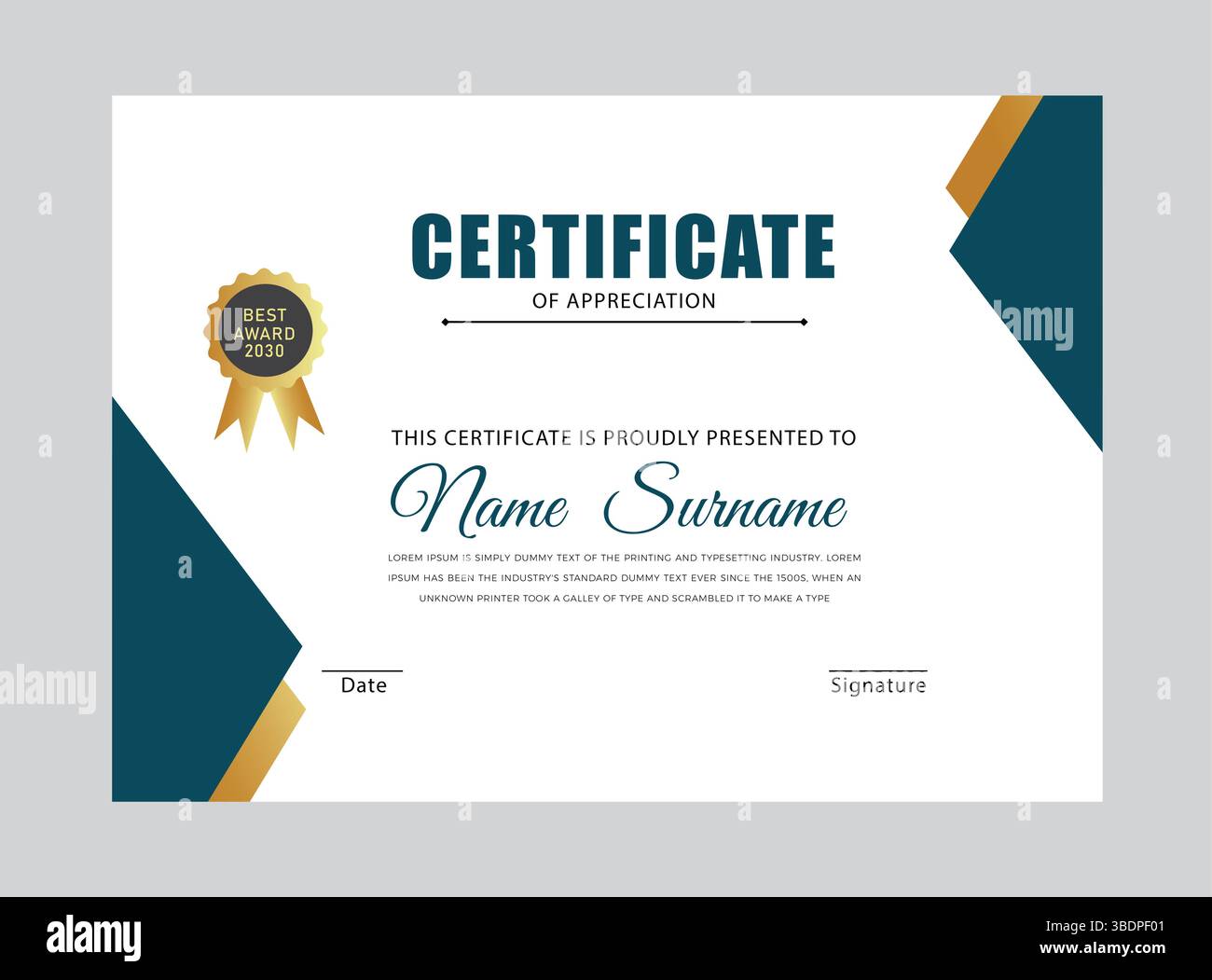 Modern Certificate Template, flat design with luxurious color Stock ...