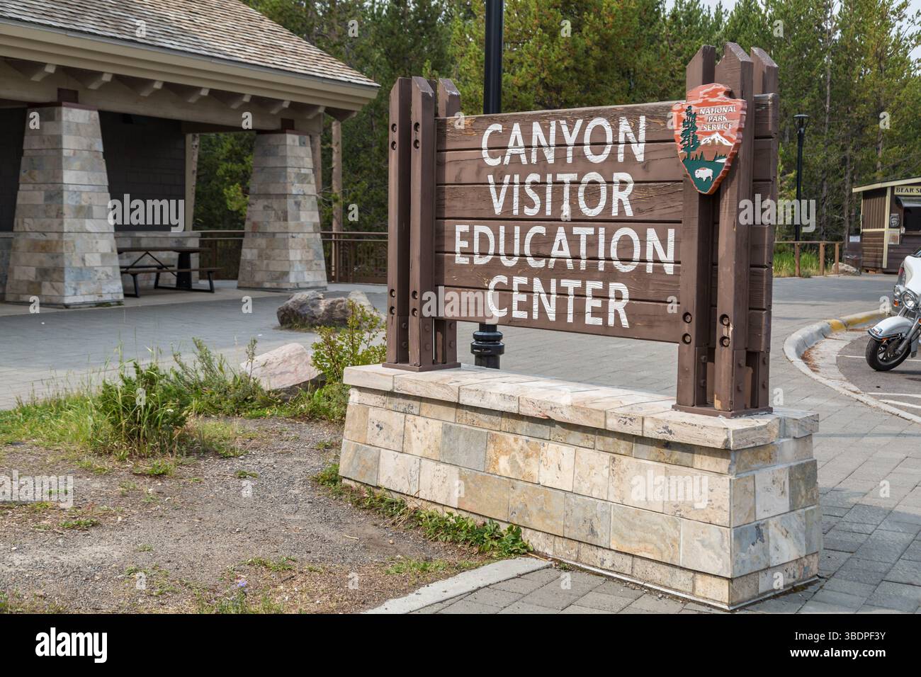 Sign at the Canyon Visitor Education Center in Yellowstone National ...