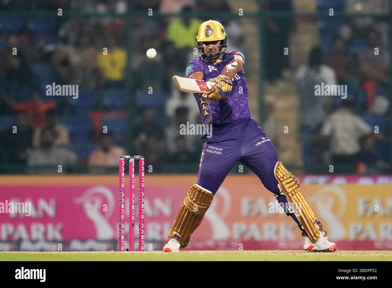 Kolkata Knight Riders' Harshit Rana bats during the Indian Premier ...