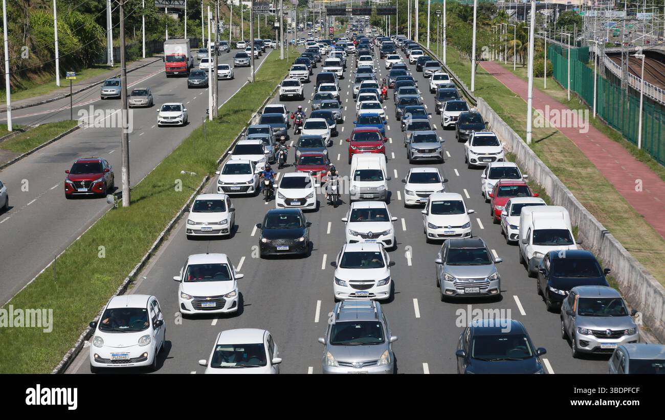 vehicles in traffic jam salvador, bahia, brazil: november 28, 2024 ...