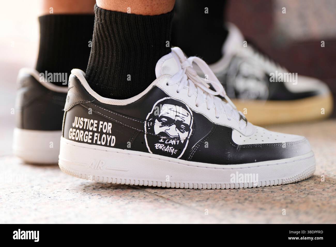 George Floyd's niece, Bianca Williams wears shoes with her uncle's face ...